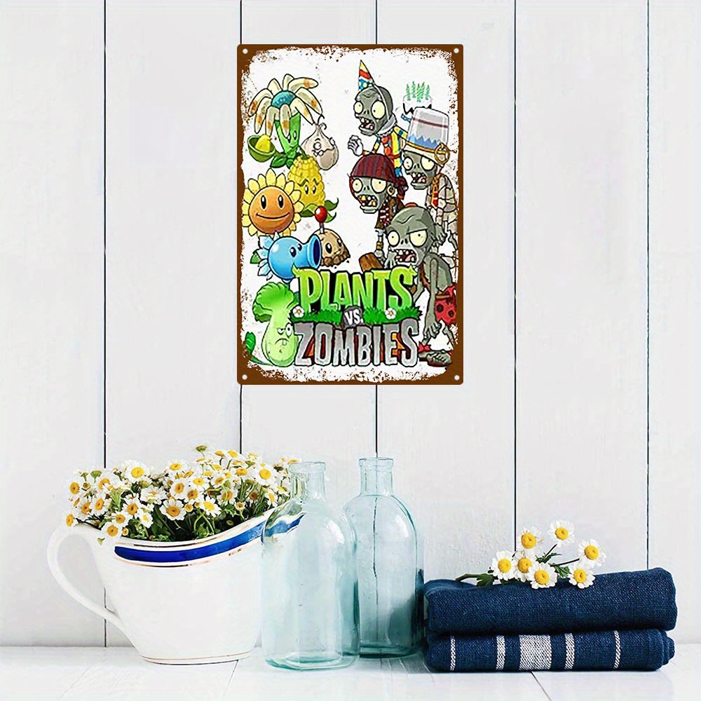 ป้ายอลูมิเนียมสไตล์เรโทร Plants Vs Zombies ขนาด 8x12 นิ้ว - Temu Thailand