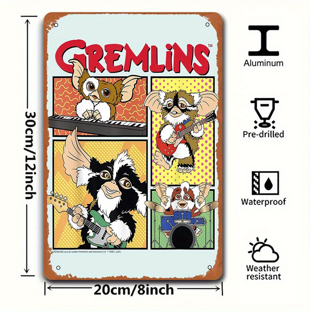 Gremlins Band Frameless Metal Tin Sign Vintage - Temu