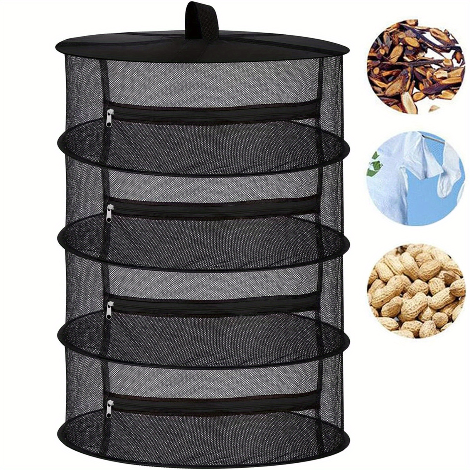 4 tier Collapsible Mesh Drying Rack Black Hanging Garden - Temu