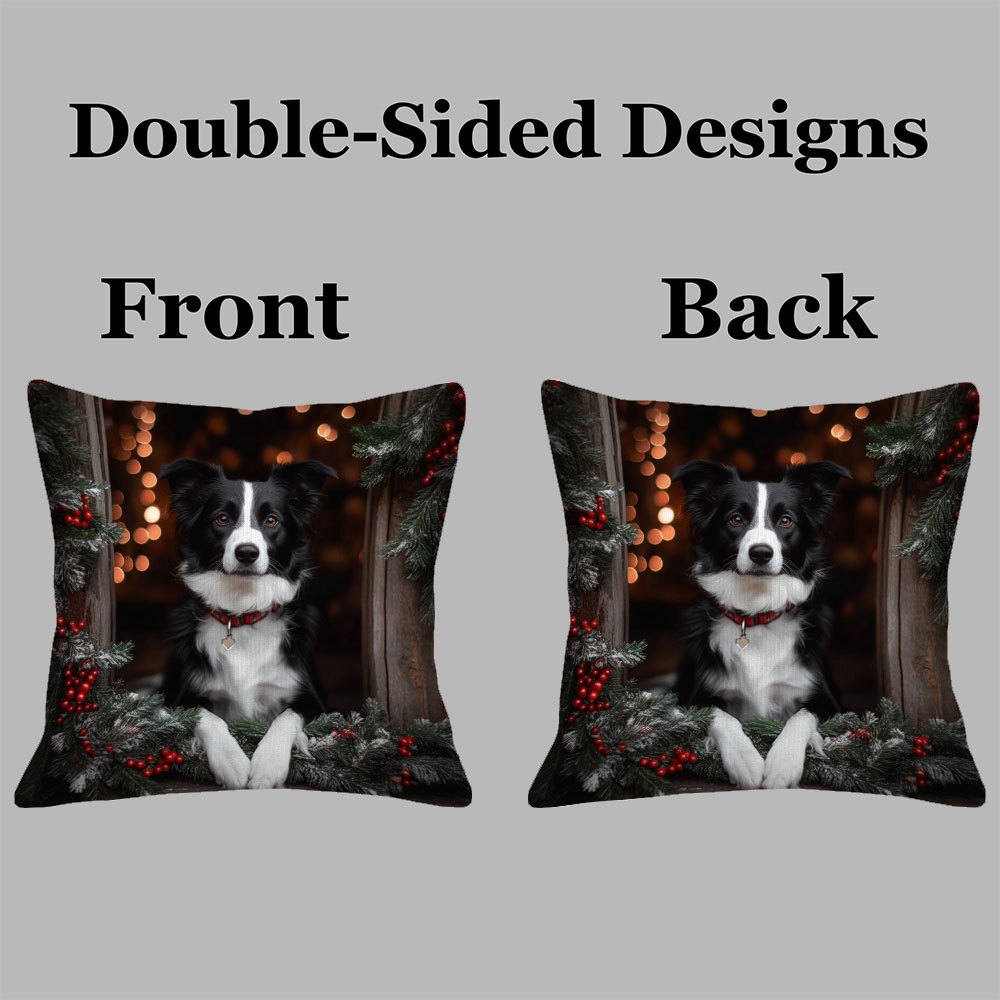ปลอกหมอนโยนคริสต์มาส border collie ขนาด 18x18 นิ้ว นุ่ม - Temu Thailand