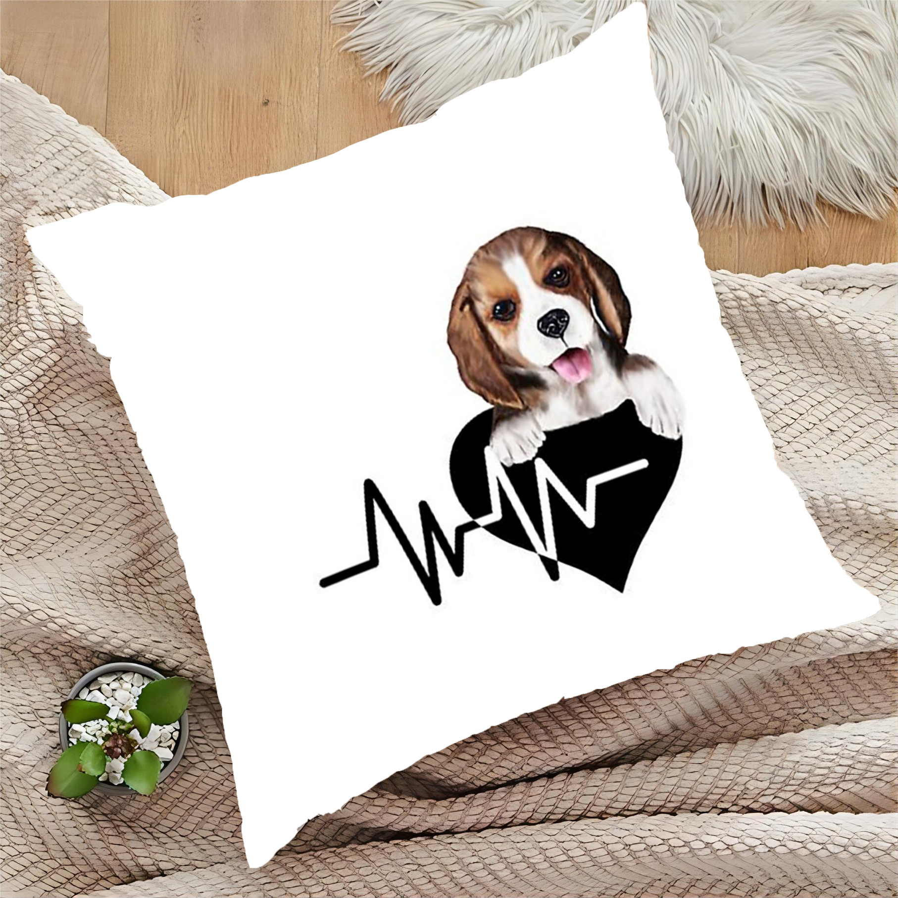ปลอกหมอนพลัช Beagle Heart Love ขนาด 18x18 นิ้ว นุ่ม - Temu Thailand