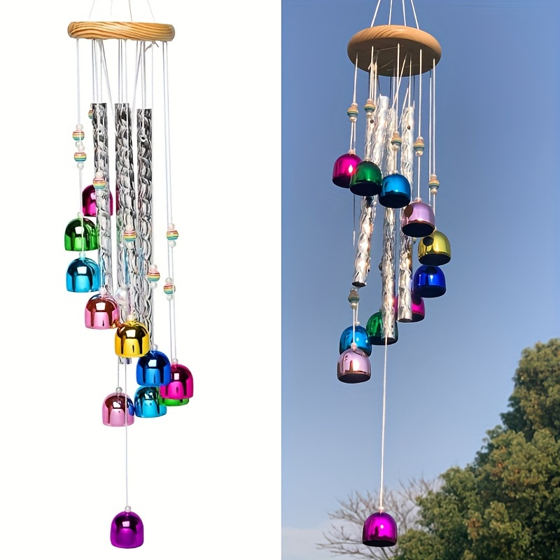 Colorful Outdoor Wind Chimes Set 4 Adjustable Tubes 11 Bells - Temu