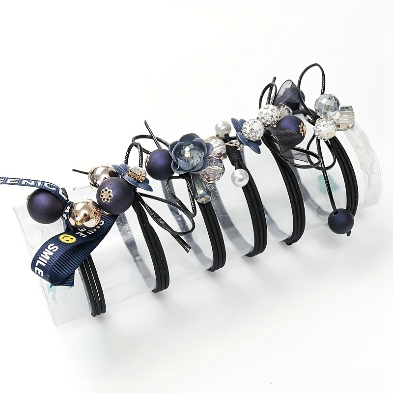 Elegante Juego 6 Lazos Cabello En Océano Cristales - Temu Mexico