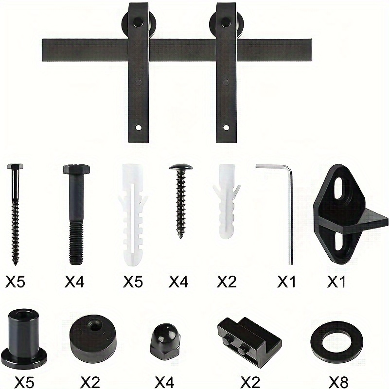 Customizable Metal Sliding Door Track Kit Complete Set Barn - Temu Canada