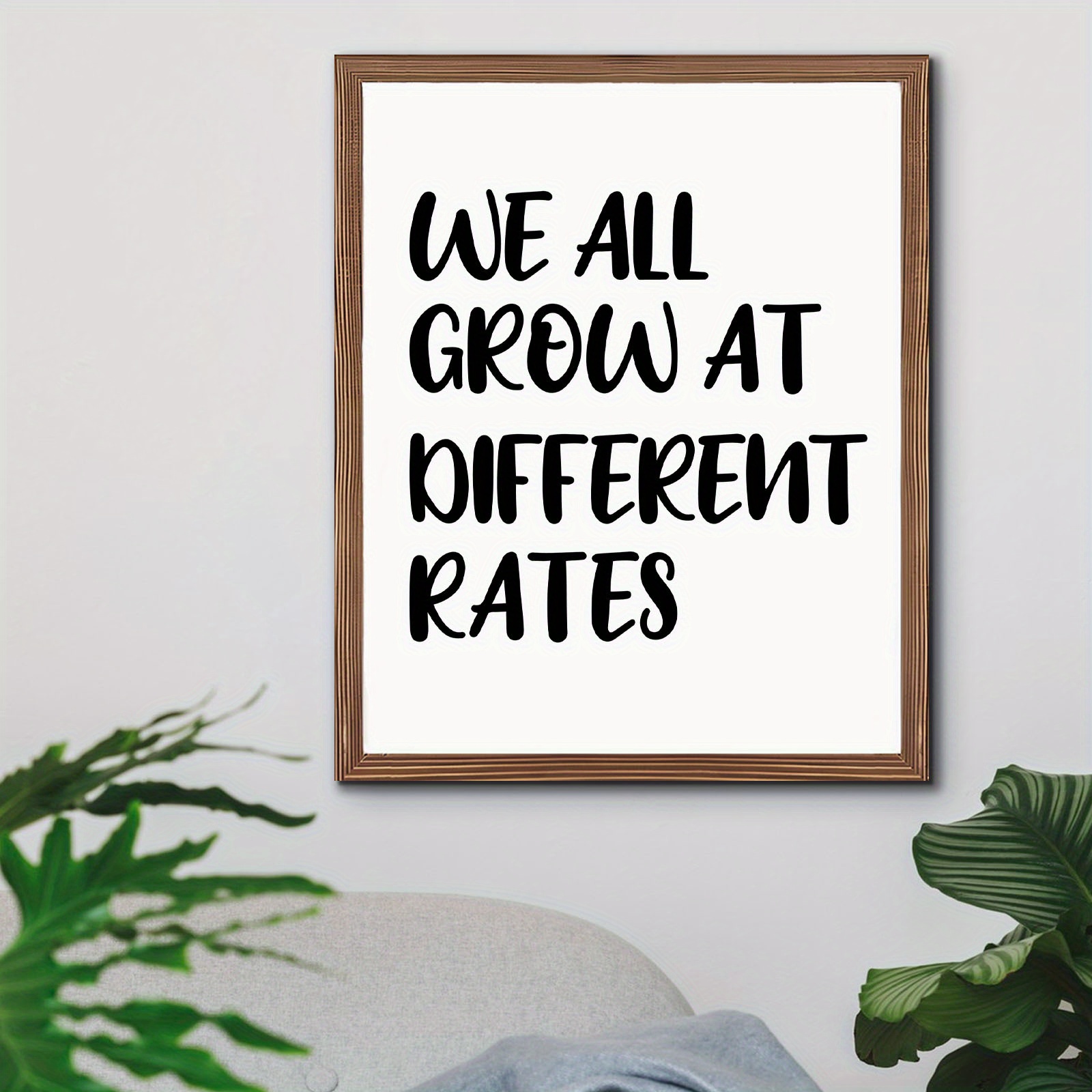Inspirational Wall Art Decor " Grow Different Rates" Quote - Temu Australia