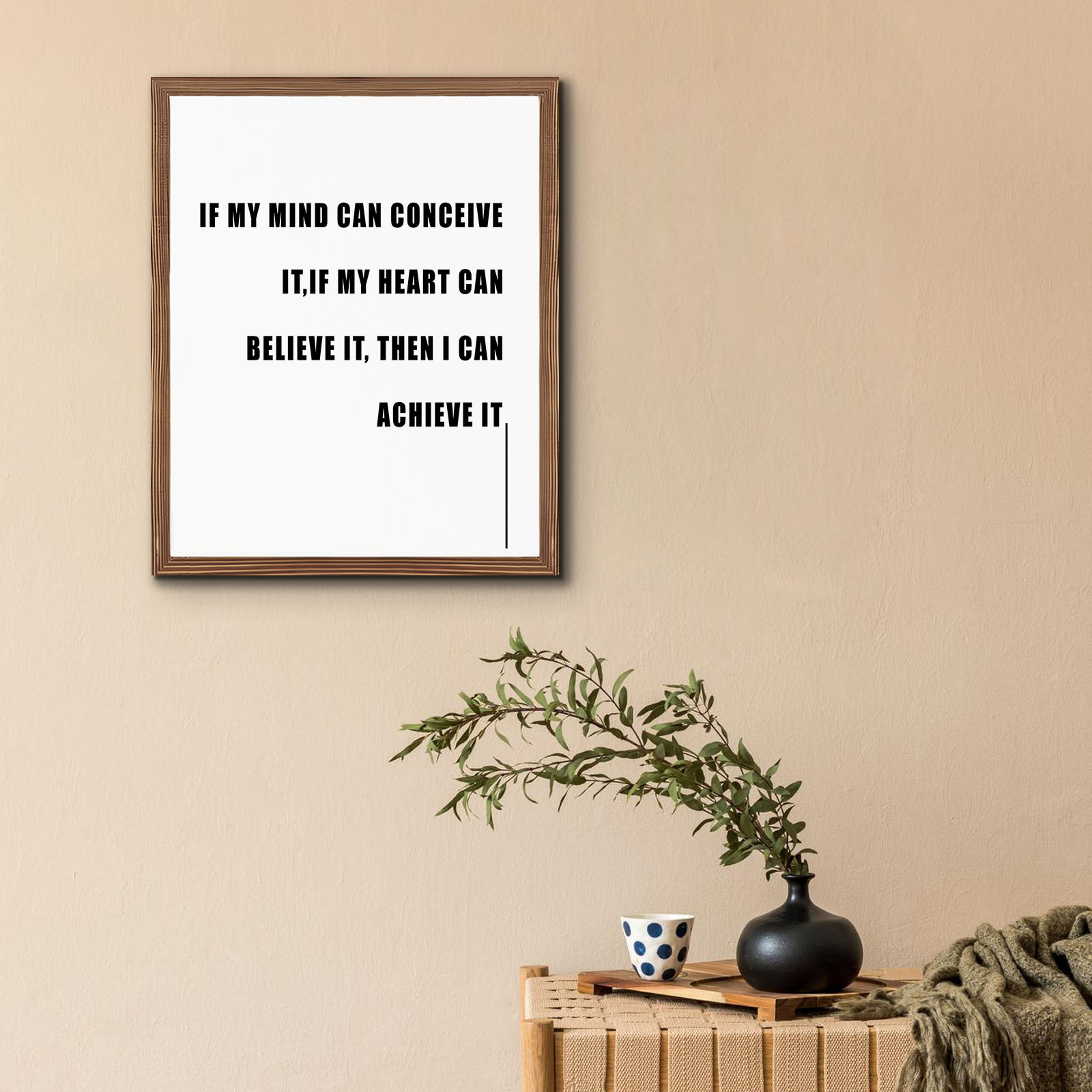 1pc Contemporary Wooden Inspirational Quote Wall Art - "if My Mind Can ...