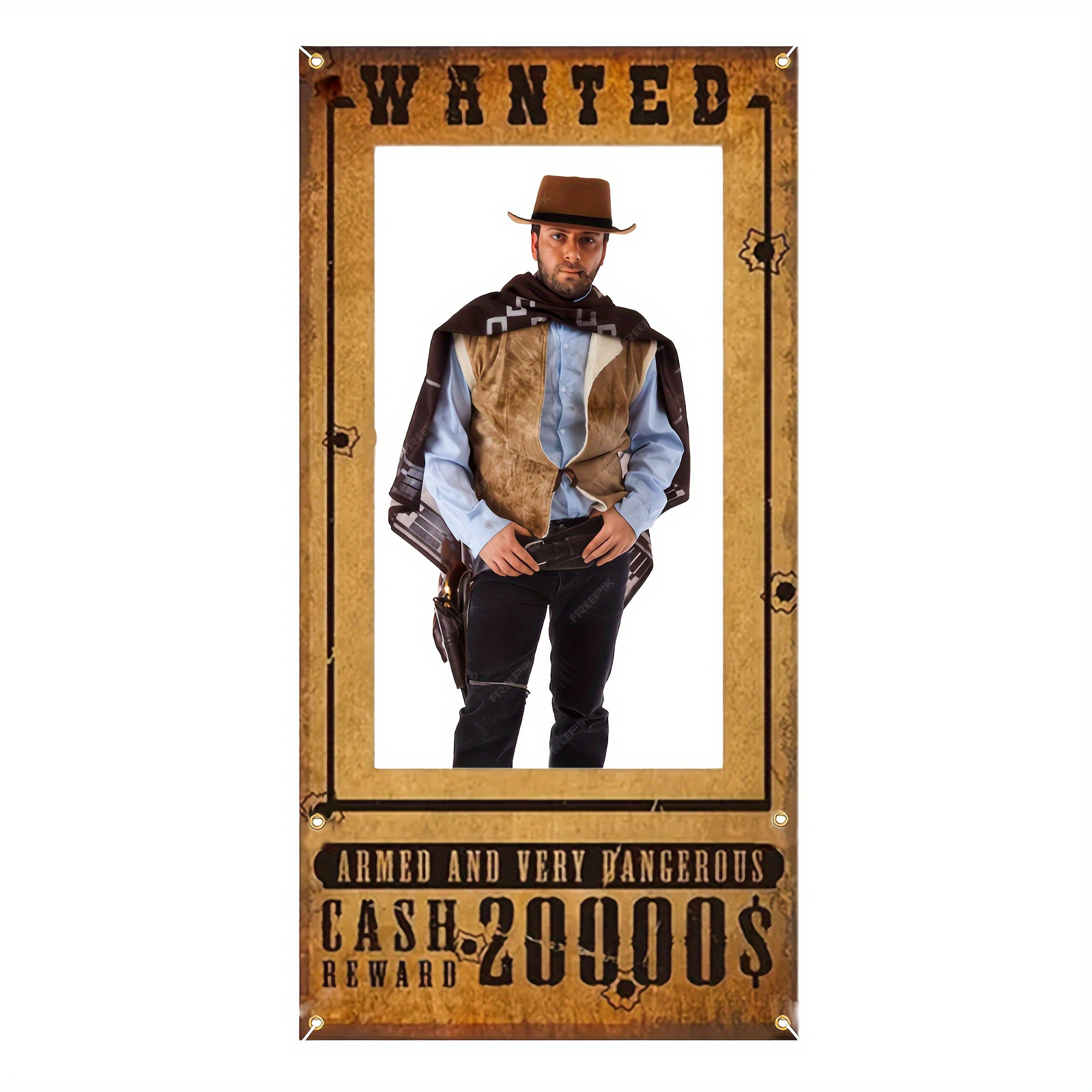 Western Cowboy Party Photo Booth Prop Banner Polyester Wild - Temu ...