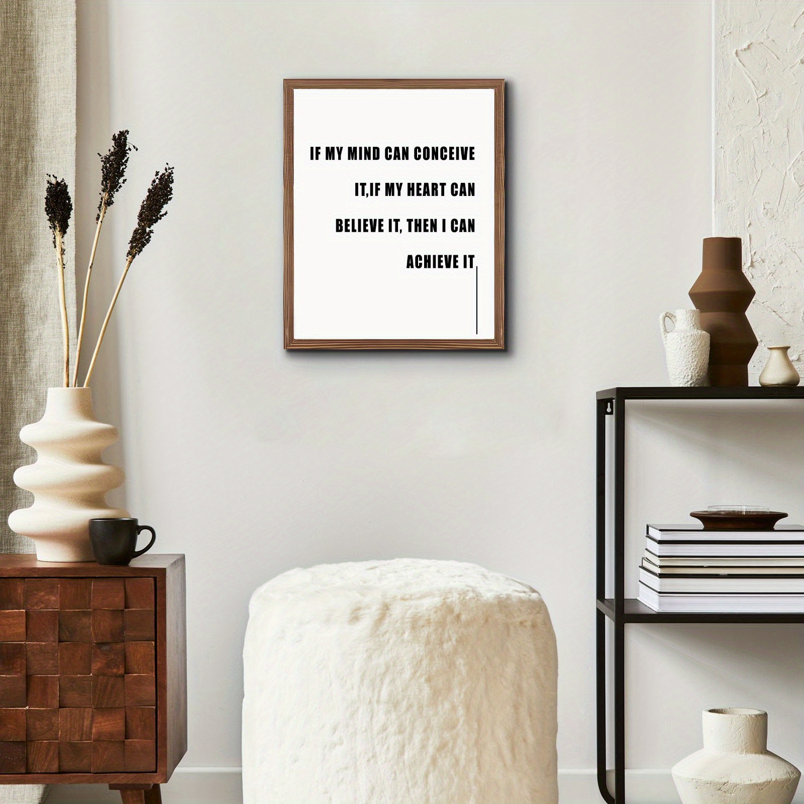 1pc Contemporary Wooden Inspirational Quote Wall Art - "if My Mind Can ...