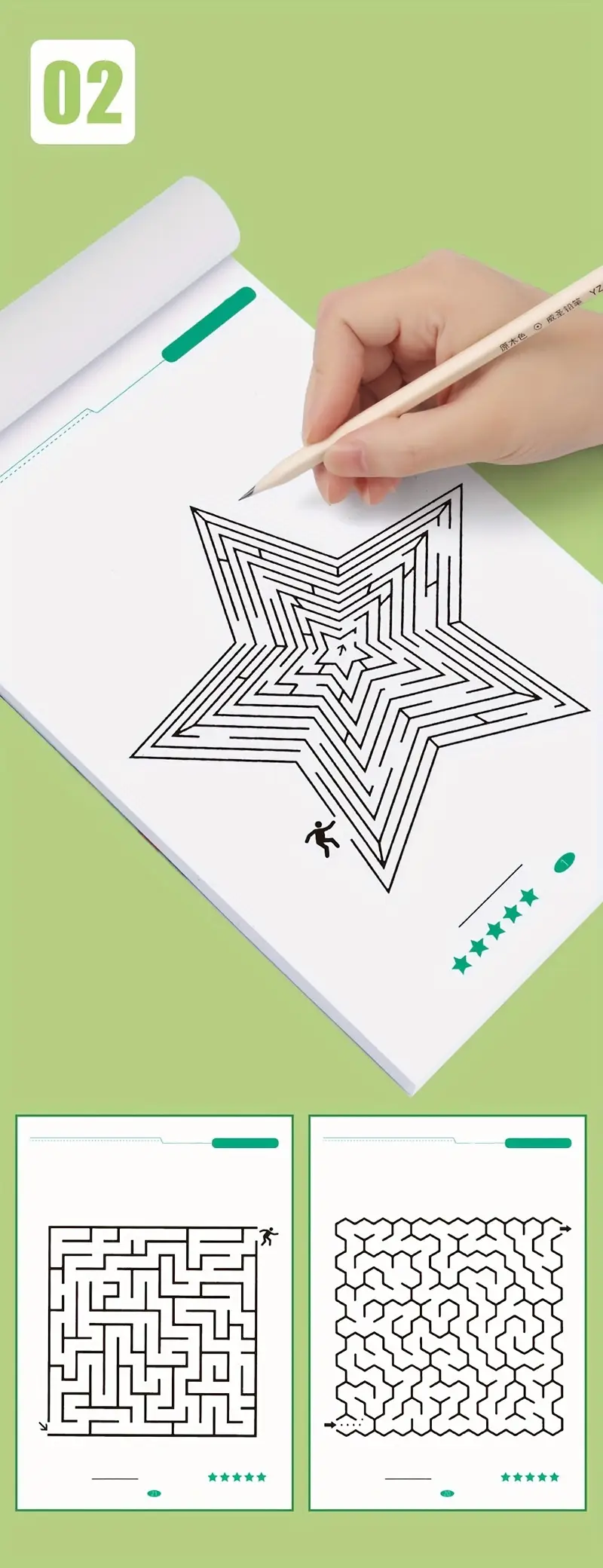 어린이를 위한 몬테소리 미로 게임 책 세트 주의력 발달 활동 장난감 3 6세 어린이를 위한 초기 학습 퍼즐 책 크리스마스와