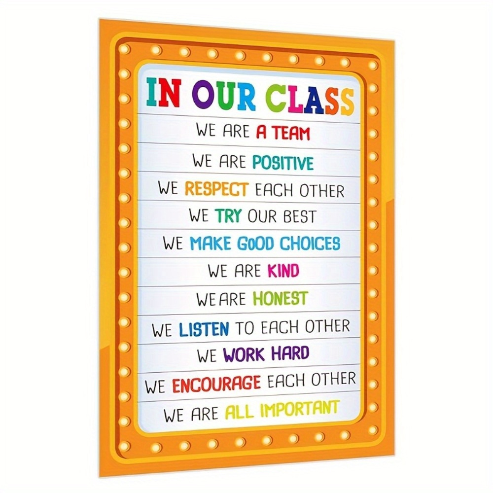 Classroom Rules Educational Poster Inspirational Teamwork - Temu