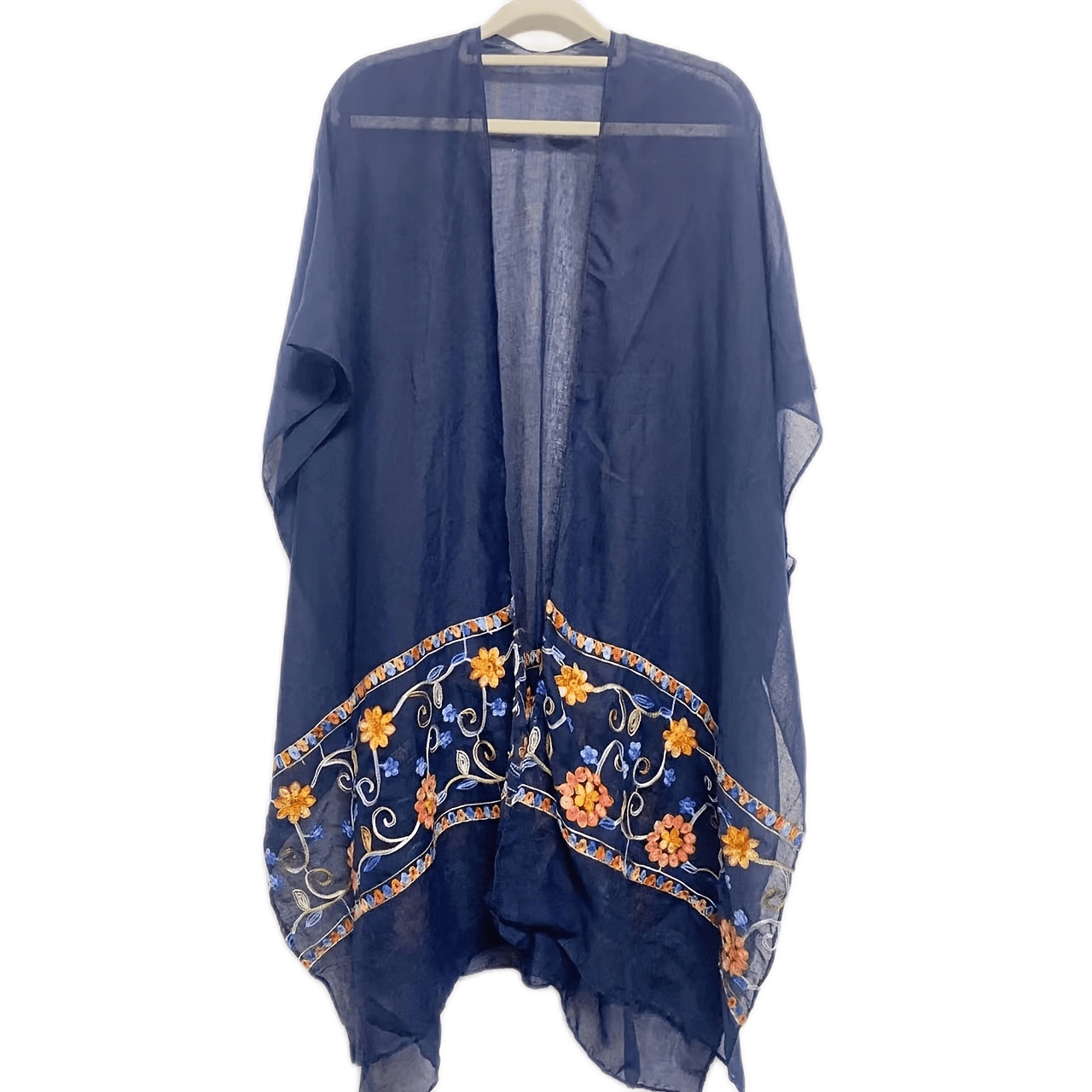 Boho Chic Embroidered Floral Shawl Breathable Sun protective - Temu ...