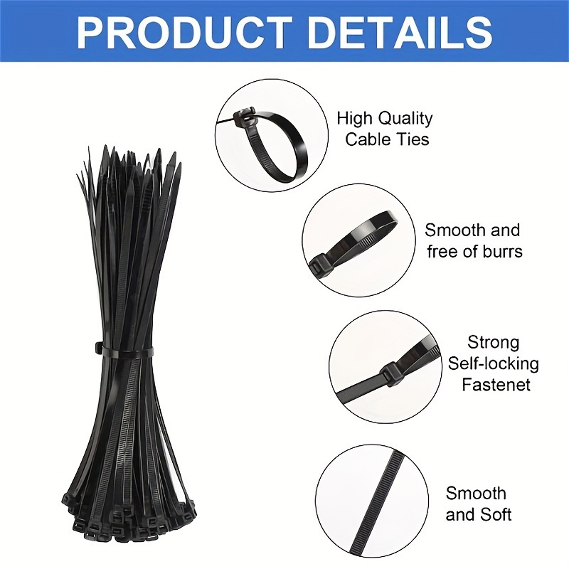 100 Piece Heavy Duty Nylon Cable Ties Self Locking High - Temu Australia