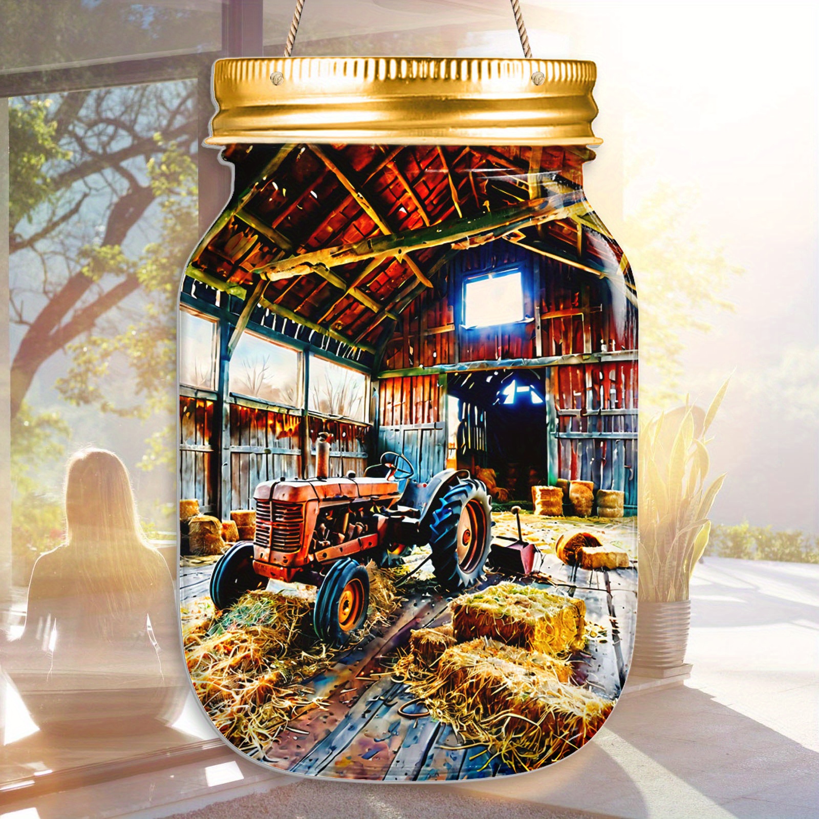 Charming Acrylic Mason Jar Ornament Farmhouse Style Grass - Temu