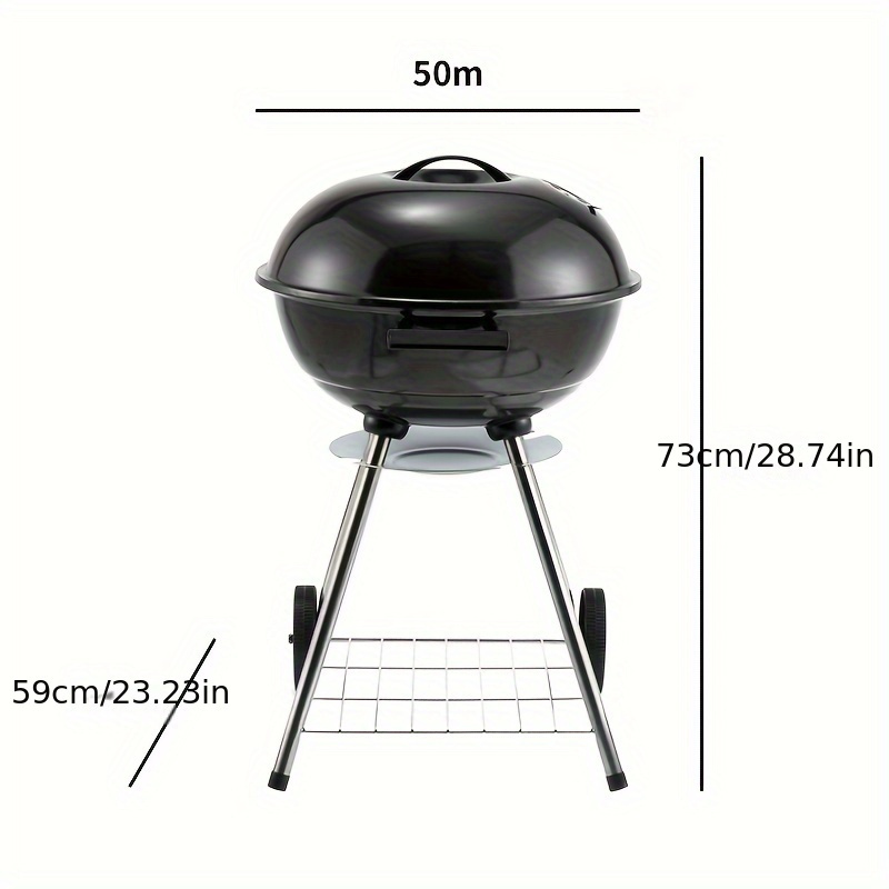 Portable Charcoal Grill Outdoor Bbq Kettle Cast Iron - Temu Japan