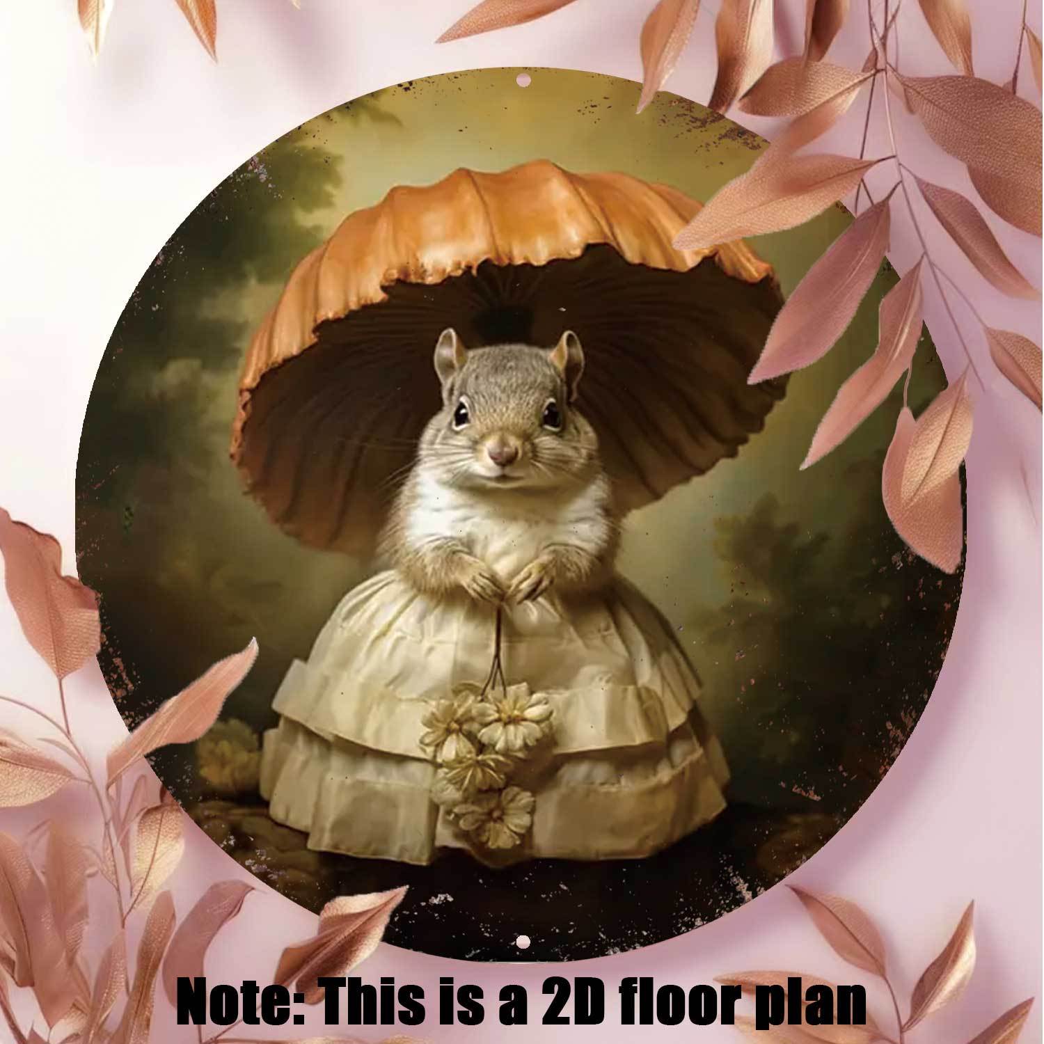 Aluminum Squirrel Art Sign Frameless Round Metal Wall Decor - Temu ...