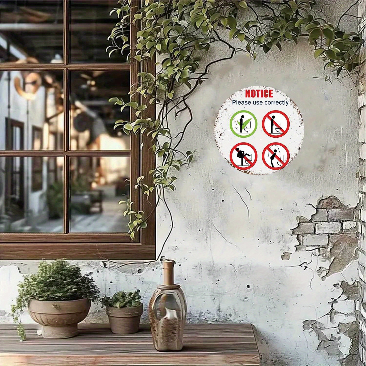 Waterproof Sun protected Aluminum Toilet Sign Circular Wall - Temu Bulgaria
