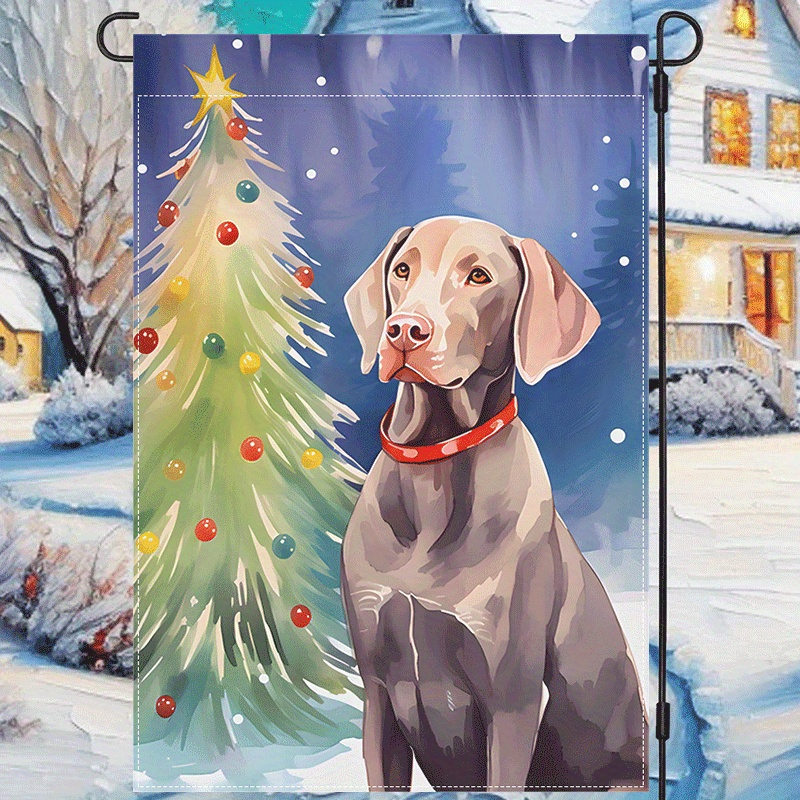 Weimaraner Winter Double sided Garden Flag - Temu