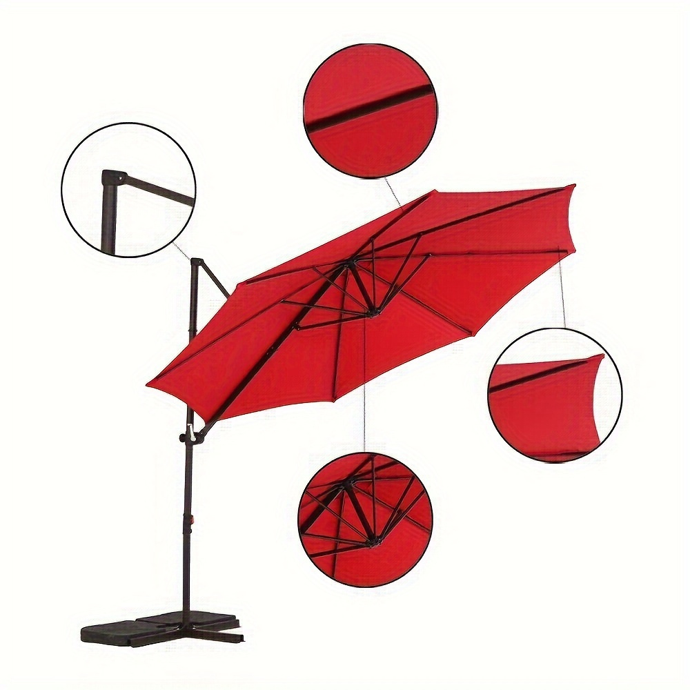 Stylish 10 Ft Cantilever Umbrella Heavy Duty Aluminum Construction With ...