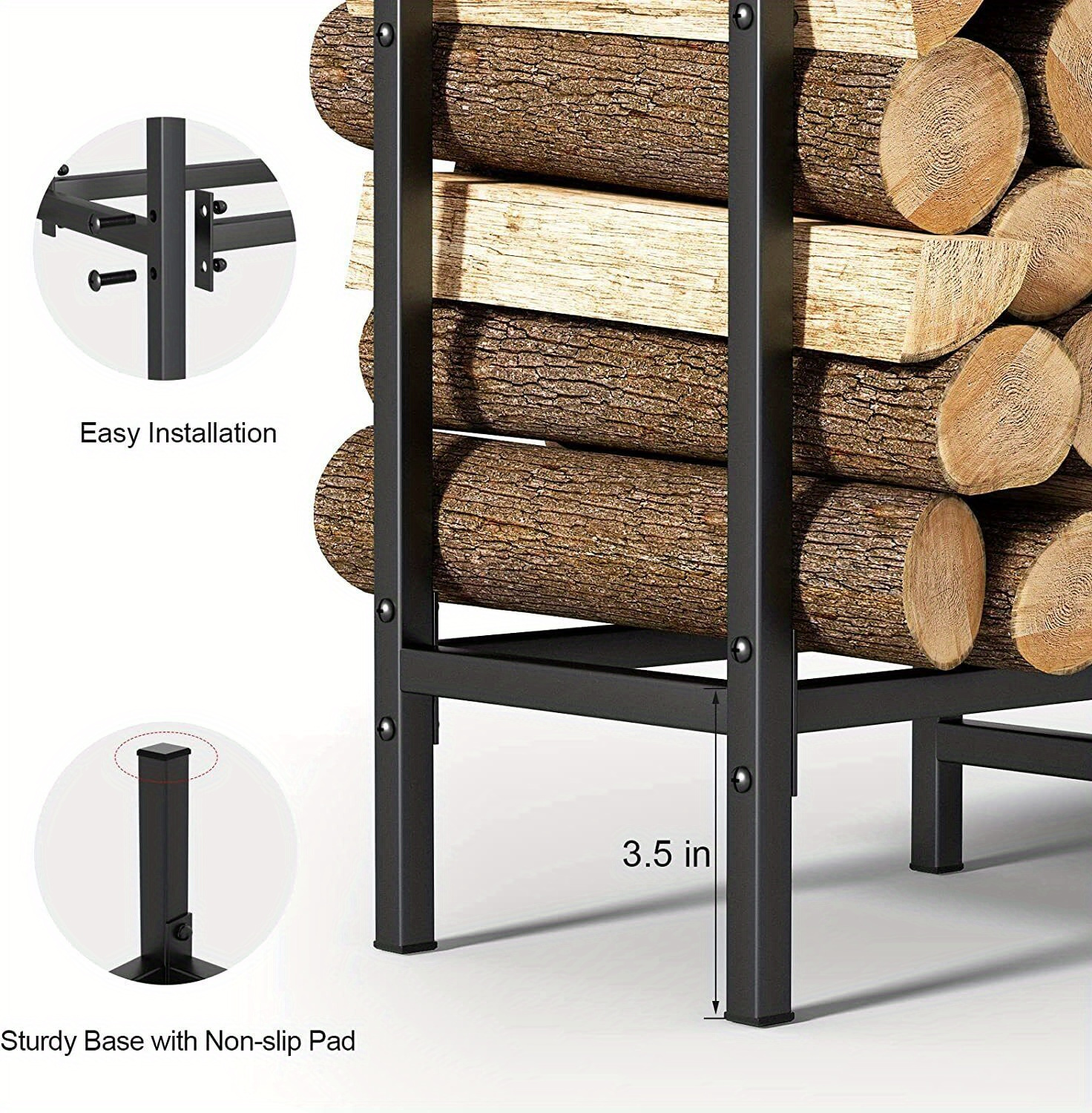 Versatile Indoor Outdoor Firewood Rack Heavy Duty Metal Log - Temu ...