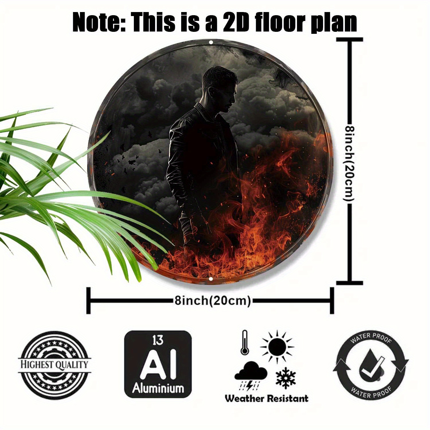 Frameless Aluminum Poster Board Waterproof Fire Smoke Design - Temu