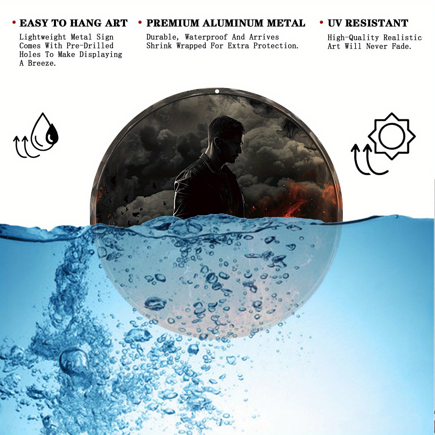 Frameless Aluminum Poster Board Waterproof Fire Smoke Design - Temu