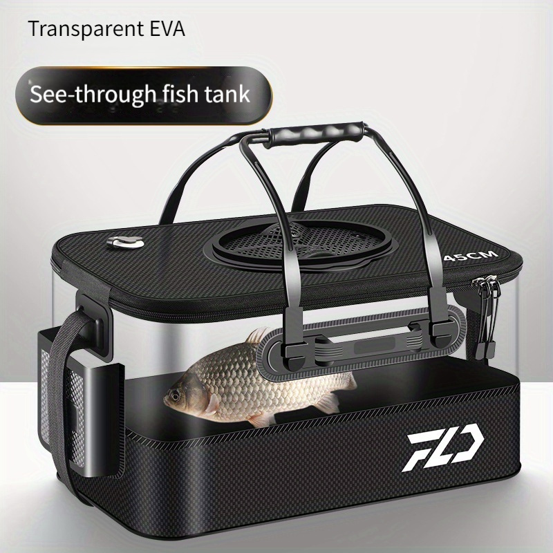 Foldable Fishing Live Fish Bucket Transparent Eva Material - Temu Canada