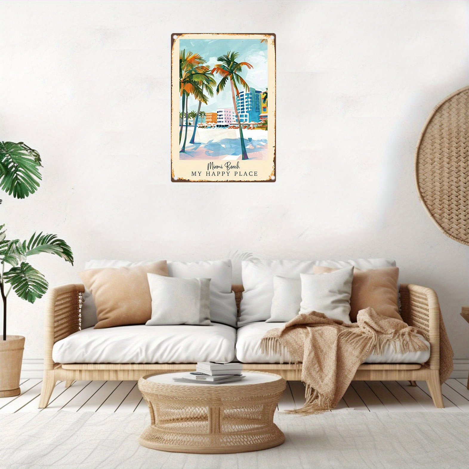 Tin Sign: Happy Place Home Garden - Temu