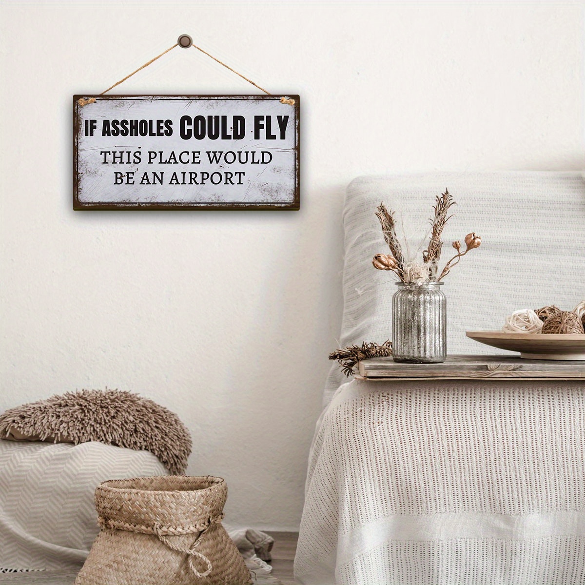 Festive Humorous Wooden Hanging Sign: Lightweight Easy Hang - Temu ...