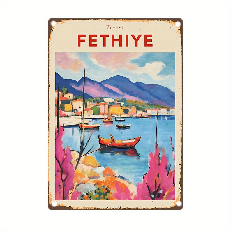 Vintage Fethiye Metal Tin Sign 8 X 12 Inches Pre Drilled - Temu Canada