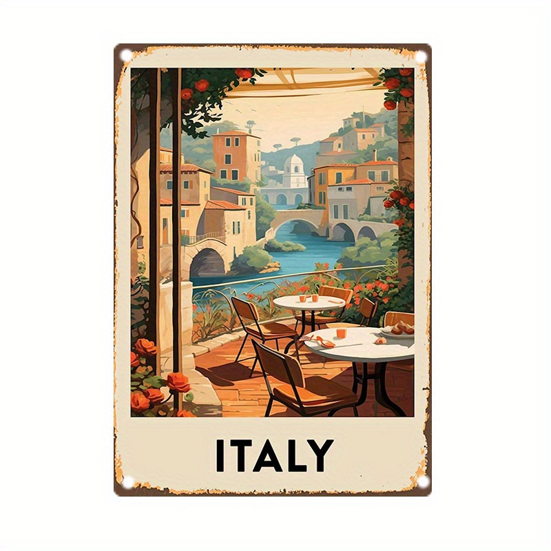 Vintage Italian Landscape Metal Sign: Pre drilled Waterproof - Temu ...