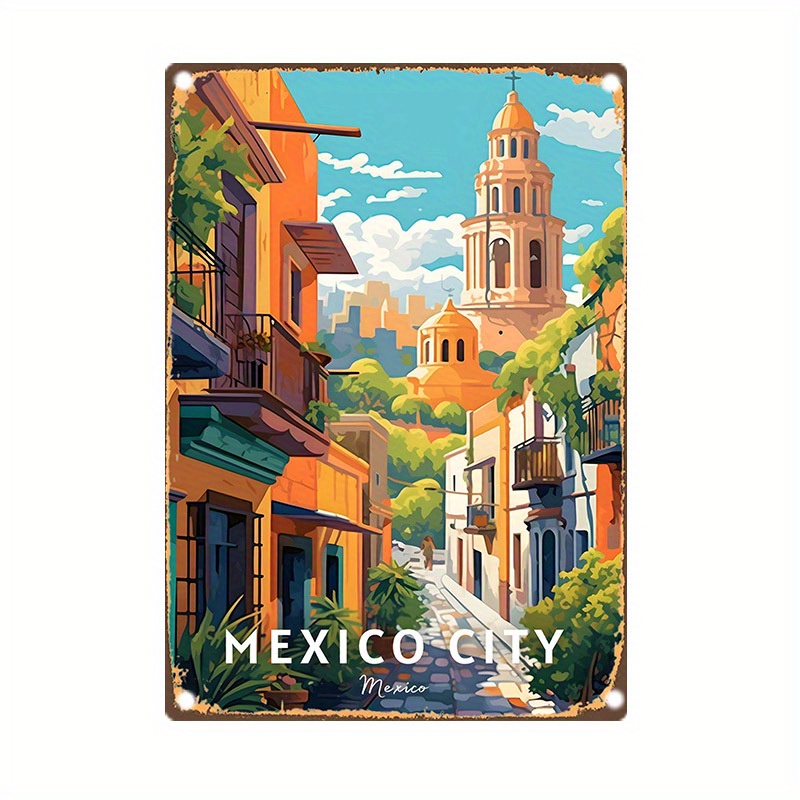 Mexico City Vintage Metal Tin Sign Art Waterproof Iron Wall - Temu Canada