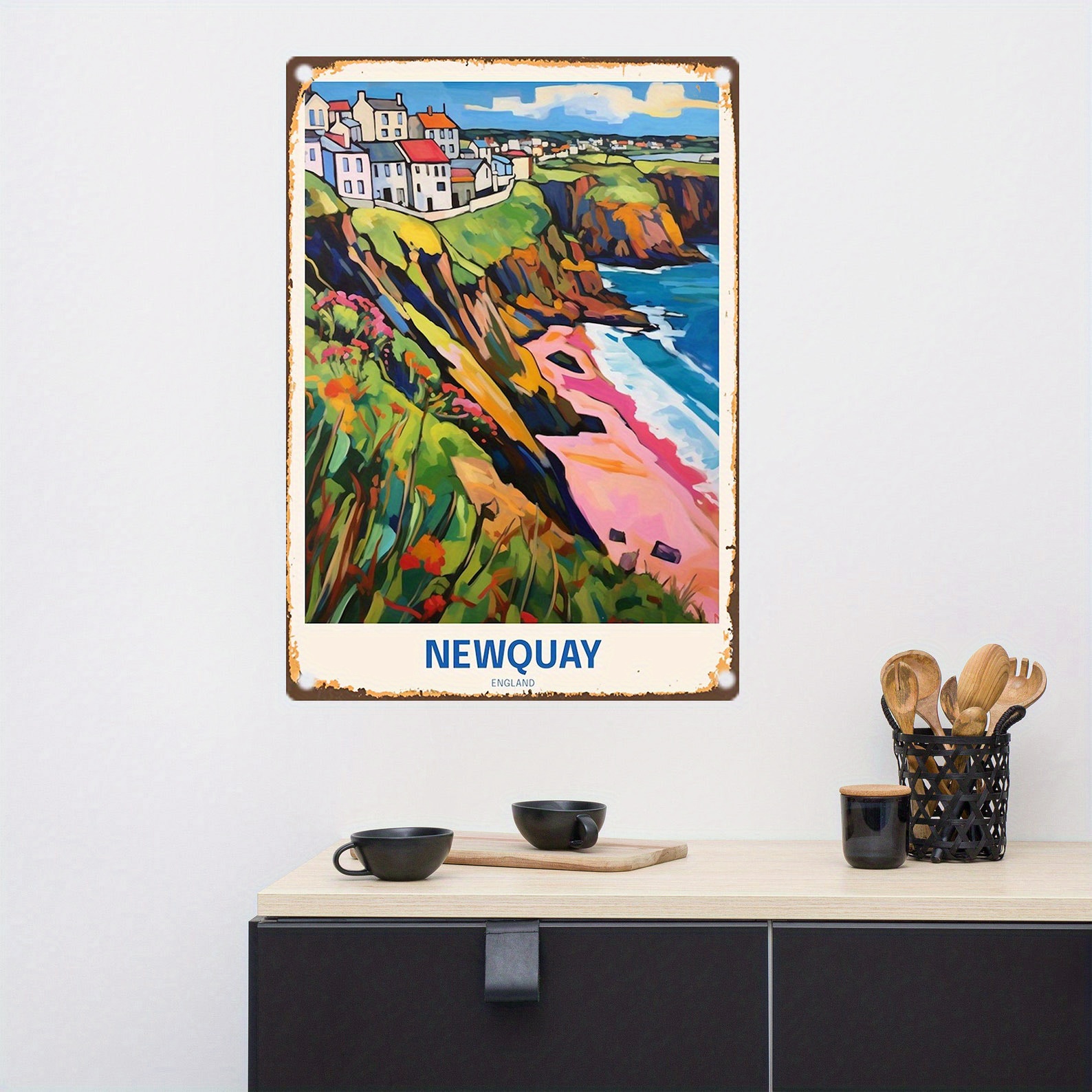 Vintage Tin Sign Newquay Coastal Landscape 8 X 12 Inches Pre - Temu ...