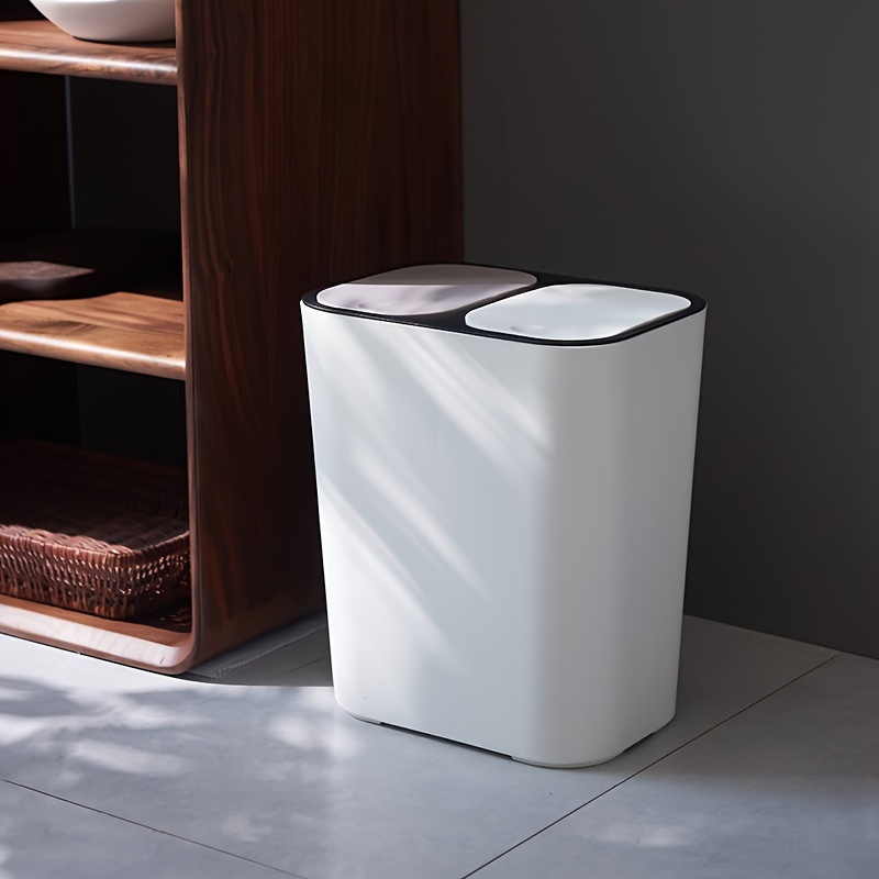 Space saving Dual compartment Trash Lid Large Capacity Press - Temu