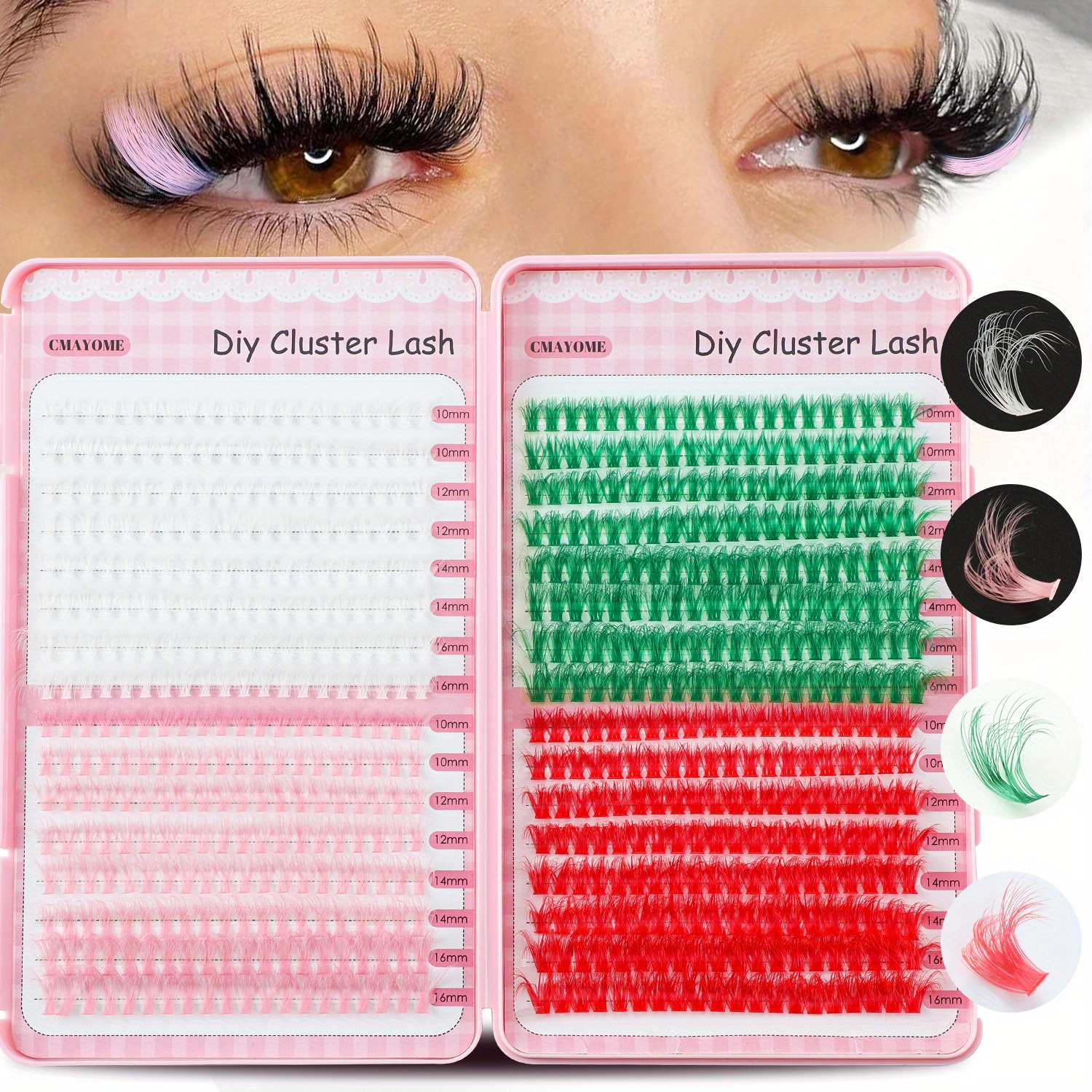 Diy Cluster Eyelash Kit Soft D Mixed Lengths - Temu