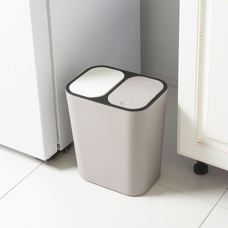 Space saving Dual compartment Trash Lid Large Capacity Press - Temu