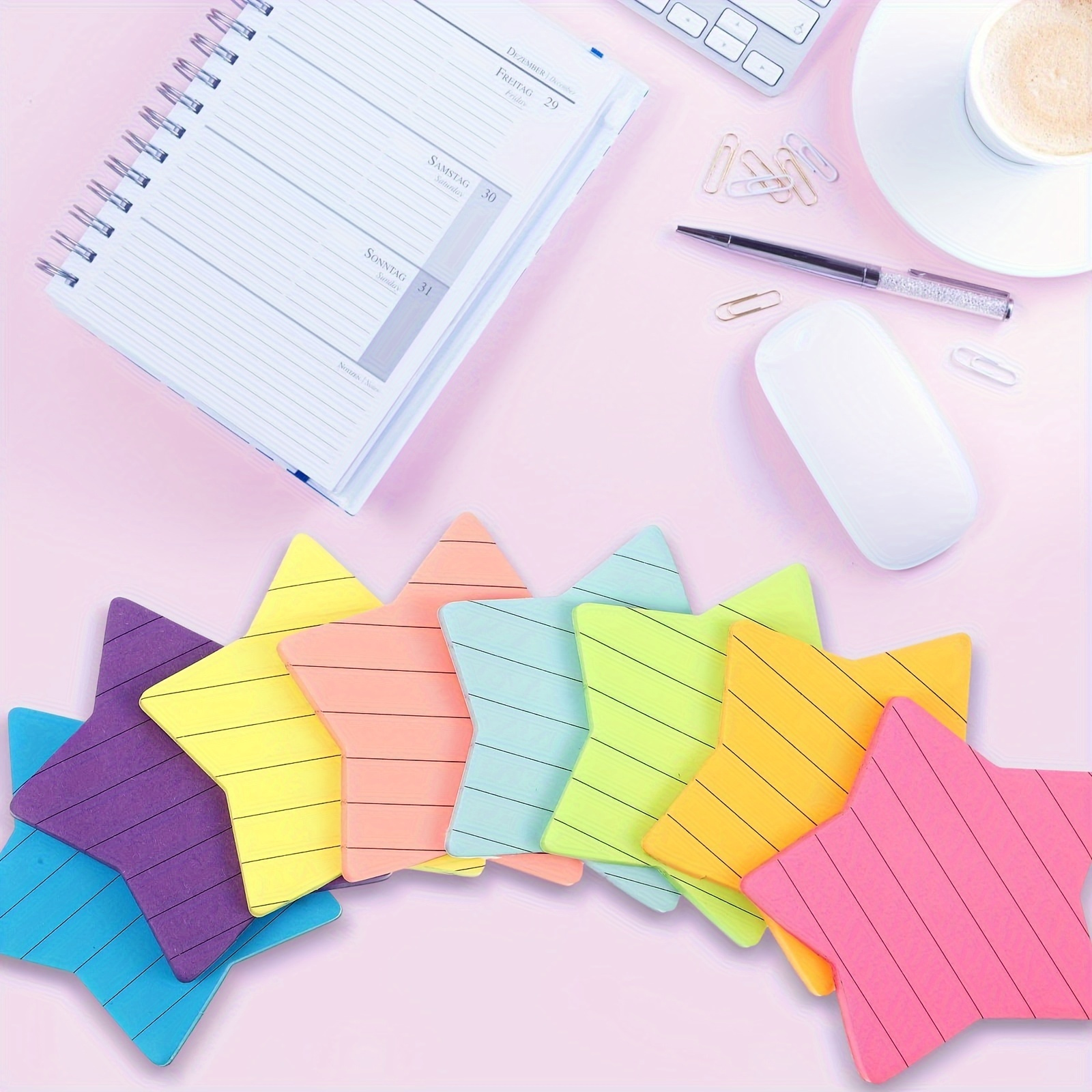 Star lined Notes In 6 Bright Colors Self adhesive - Temu Australia