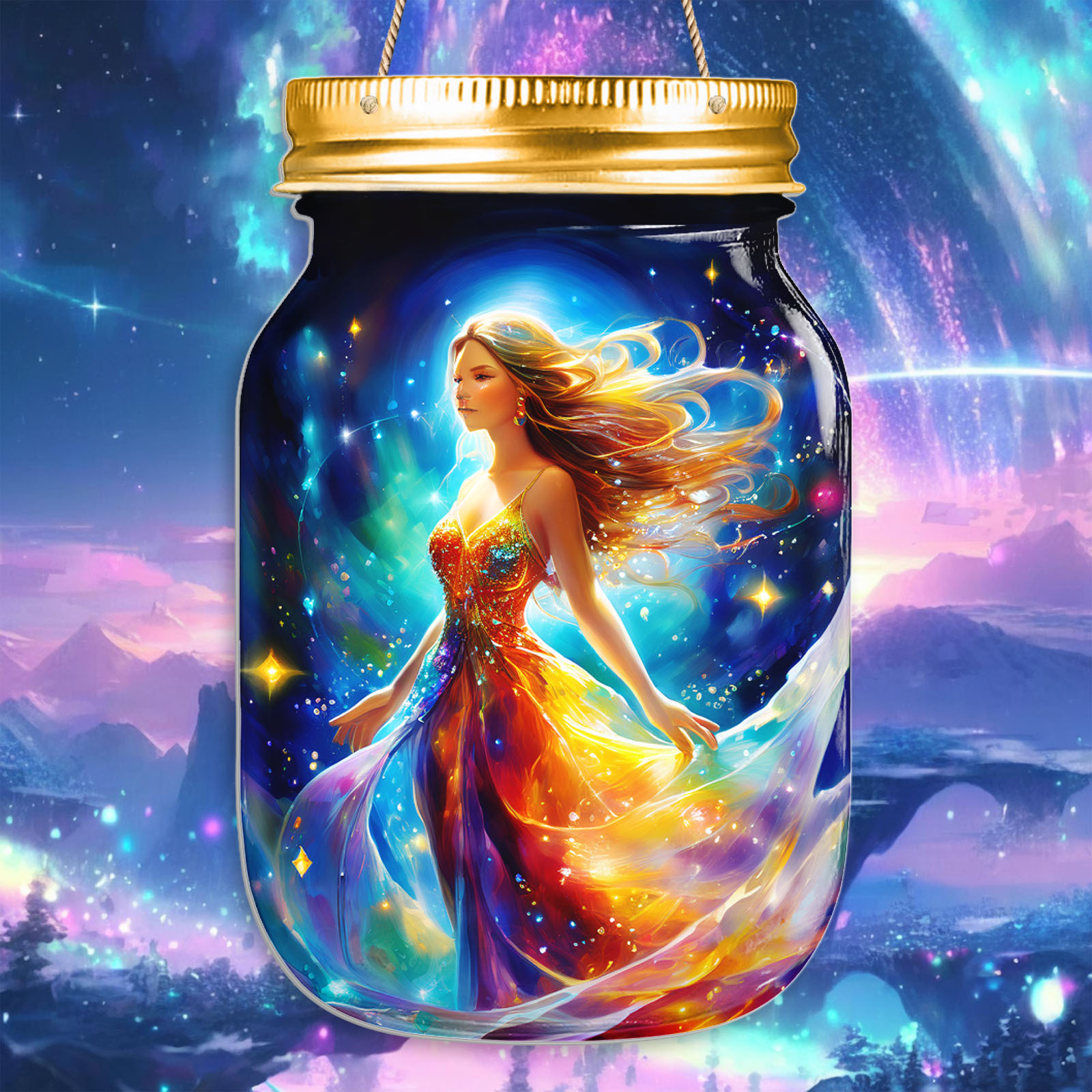 Art Deco Style Acrylic Hanging Ornament Mason Jar Vivid - Temu Australia