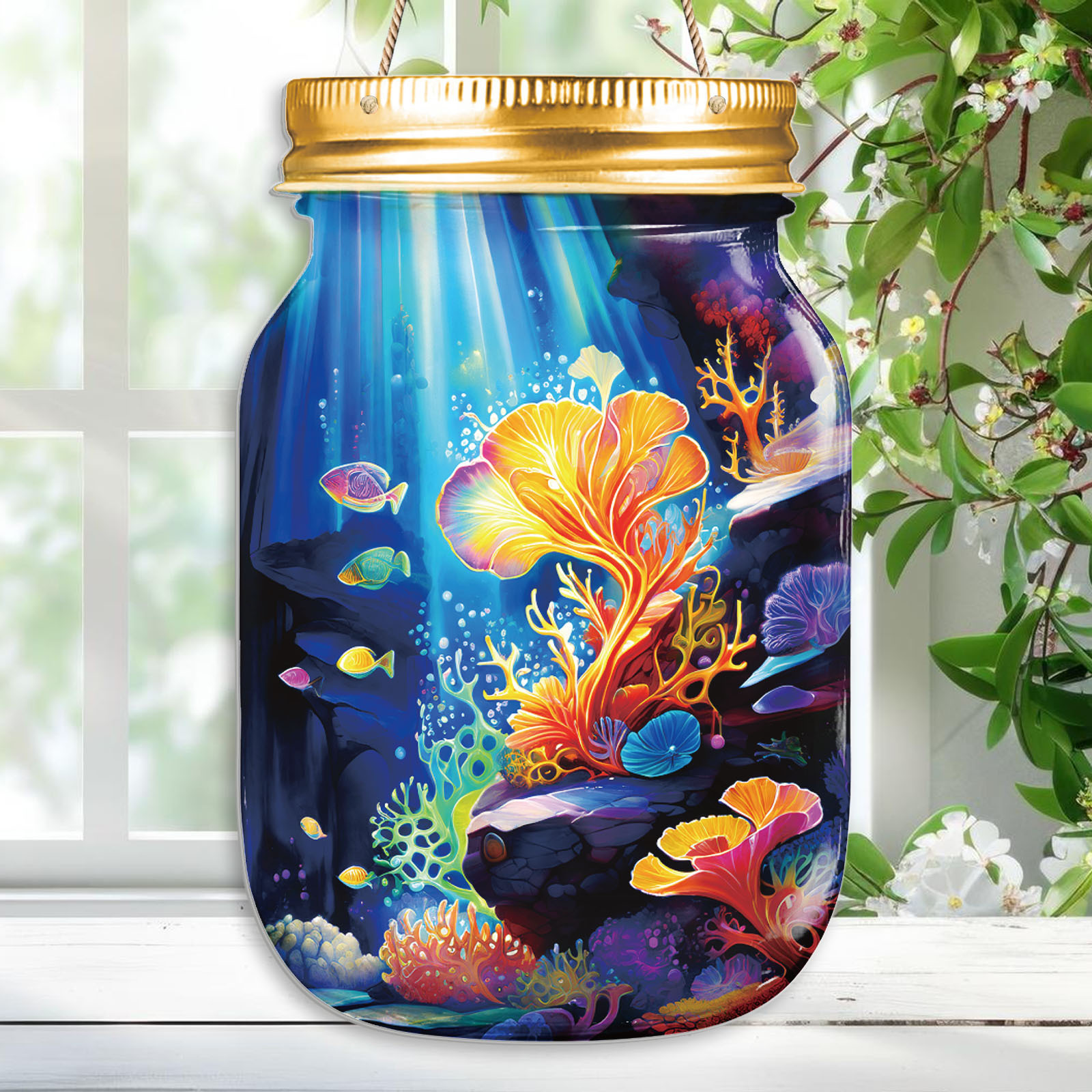 Underwater Coral Pattern Hanging Plaque: Perfect Room - Temu