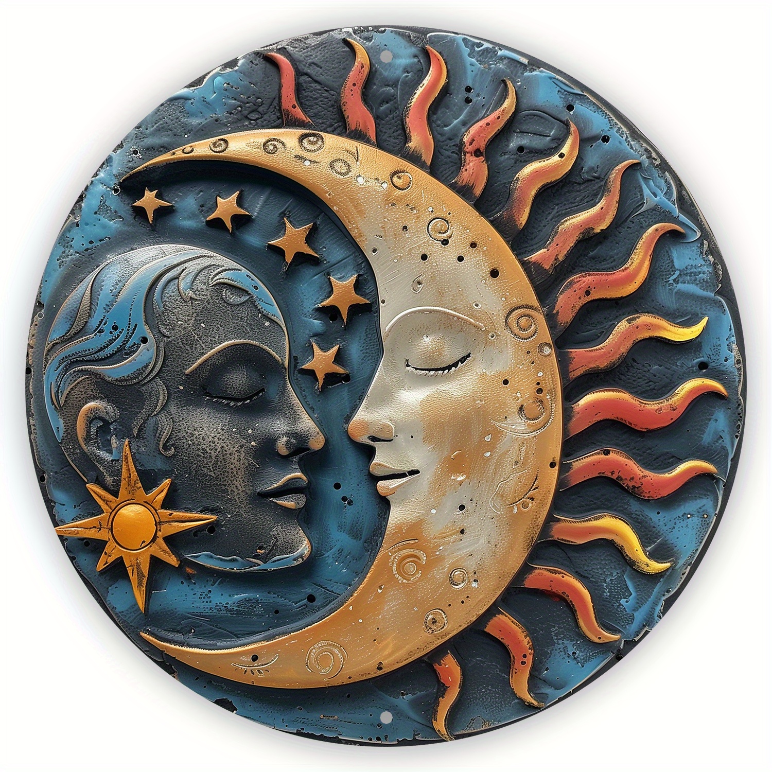 Sun Moon Metal Art Sign Vintage Aluminum Decorative Plaque - Temu Australia