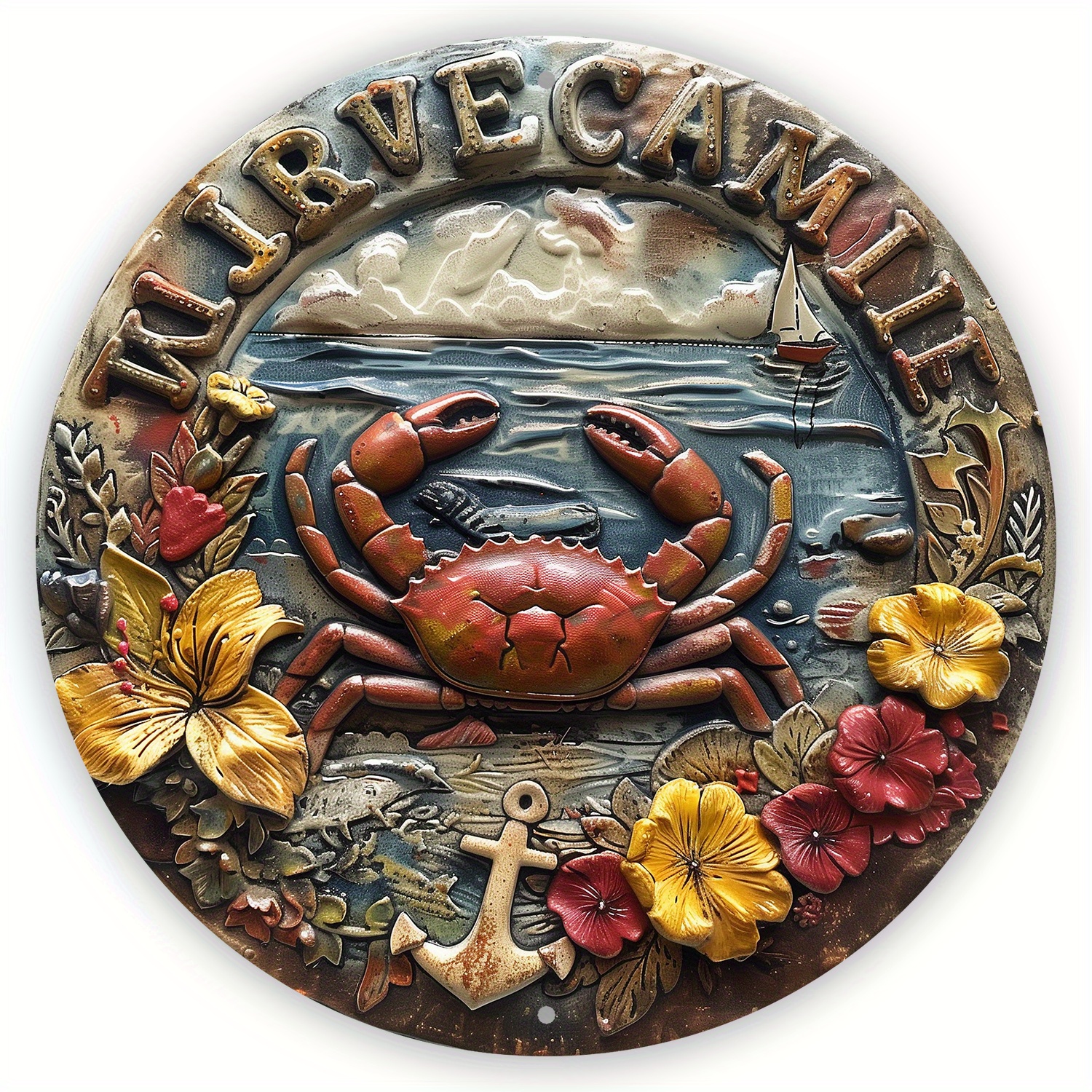 Vintage Crab Metal Art Decorative Sign Nautical Themed - Temu