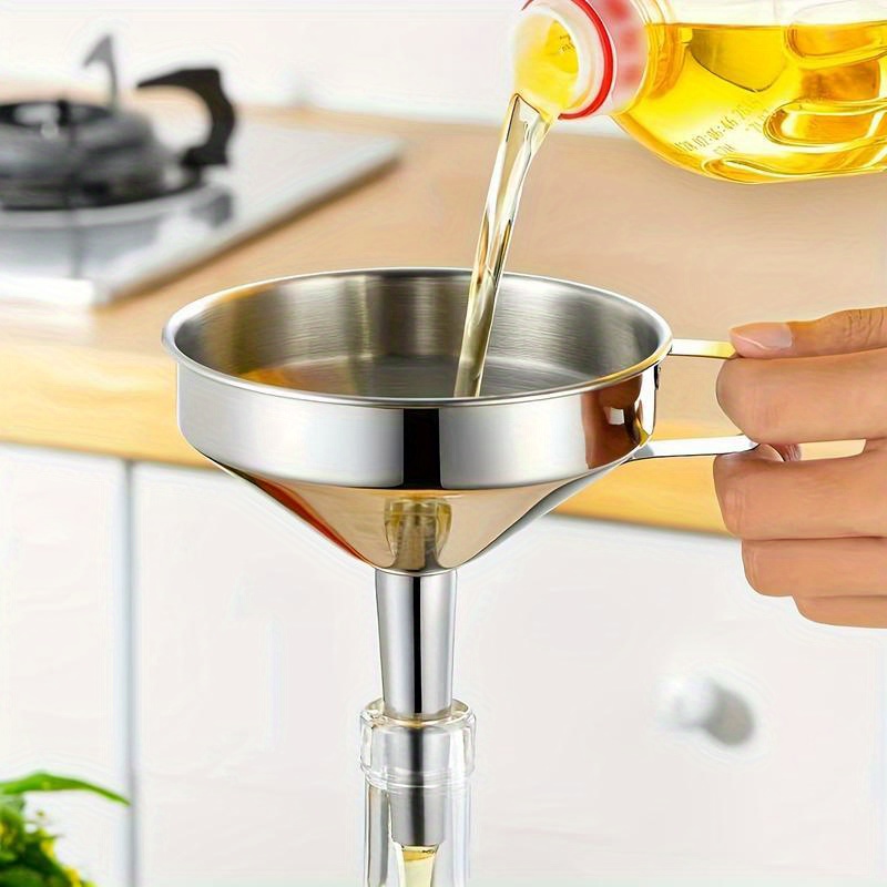 Stainless Steel Kitchen Funnel Detachable Strainer Wide - Temu Australia
