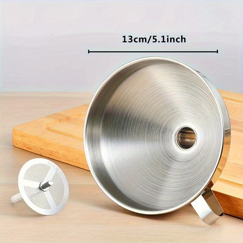Stainless Steel Funnel Large Diameter Filter Screen Perfect - Temu Canada