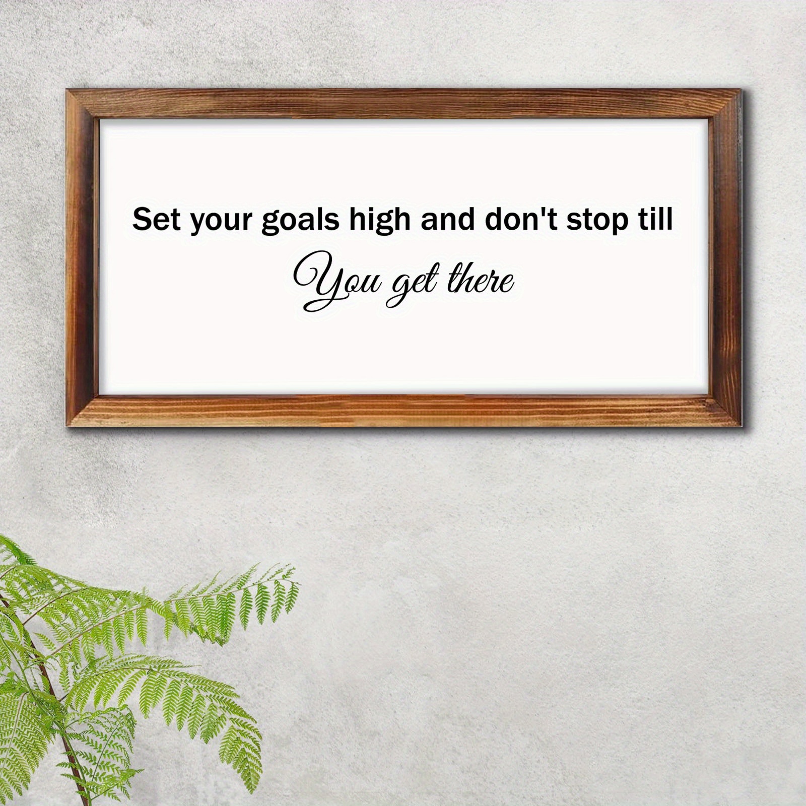 Original Wood Frame Inspirational Quote Wall Art "set Goals - Temu Canada