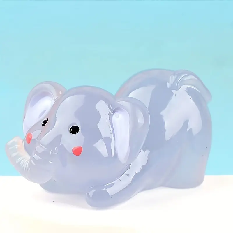 5개의 수지 코끼리 조각상 장식용 조경을 위한 발광 수제 미니어처 다양한 포즈 테마가 담긴 수집품 전원 필요 Temu