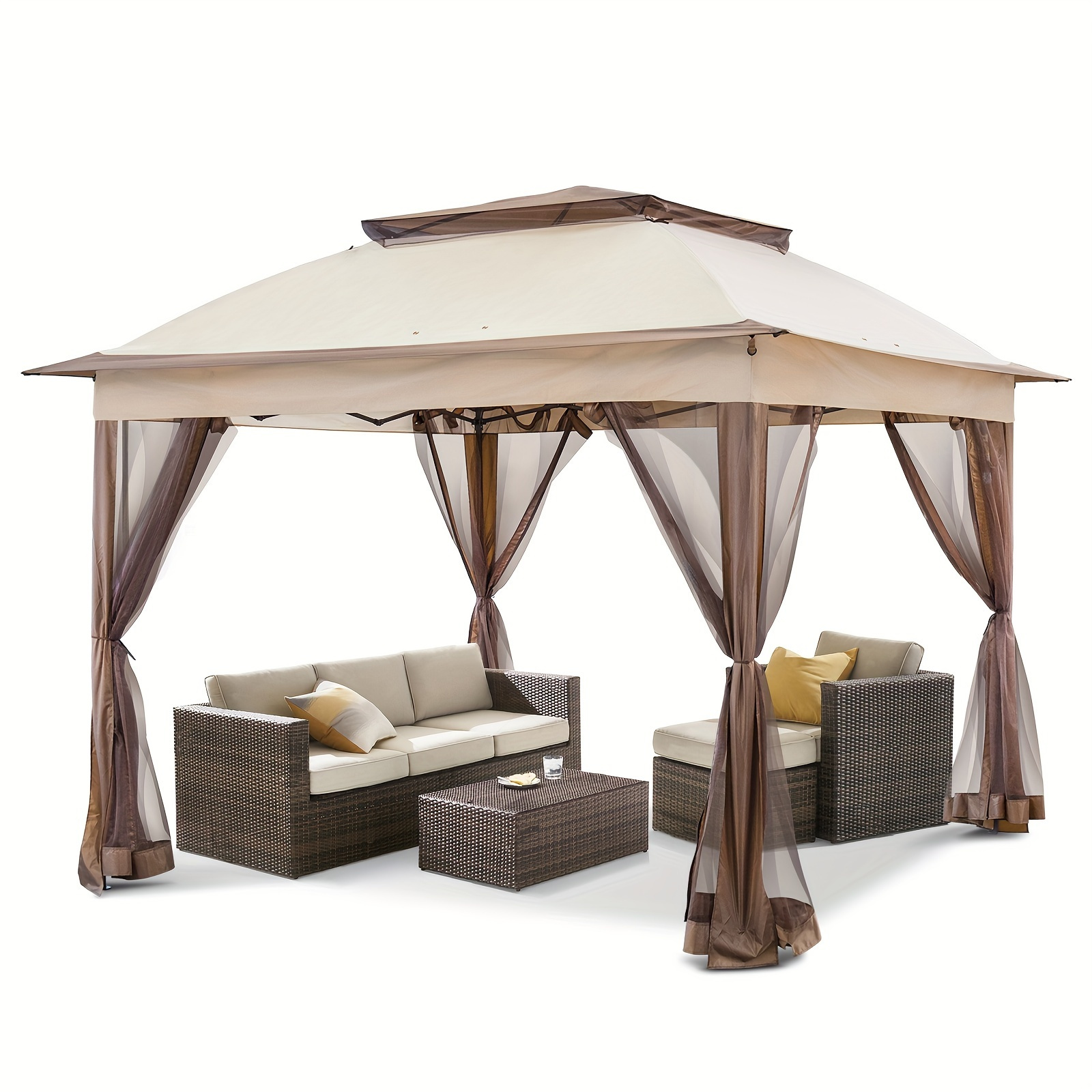 Elegant Aluminum Alloy Gazebo - Waterproof Outdoor Sun Shelter With ...