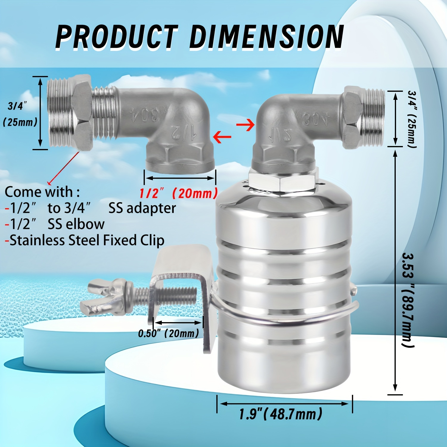 Stainless Steel Automatic Water Level Control Float Valve - Temu Belgium