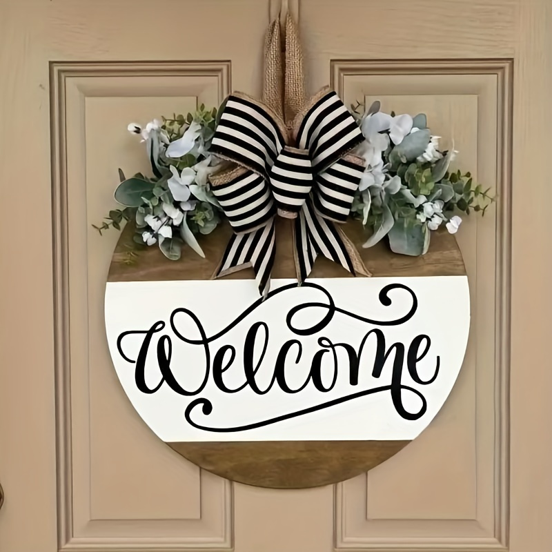 Welcome Home" Round Wooden Door Wreath - Perfect Housewarming Gift ...