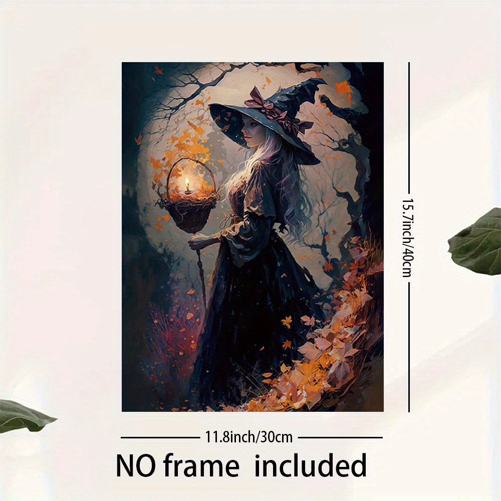 Enchanting Witch Canvas Wall Art Frameless Gothic Fantasy - Temu Australia