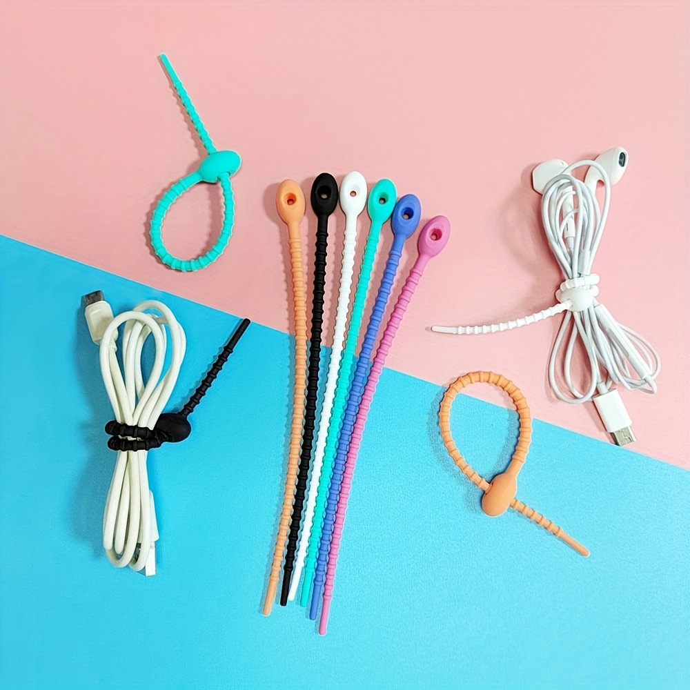 Silicone Reusable Cable Organizer Set Cord Management Zipper - Temu Canada