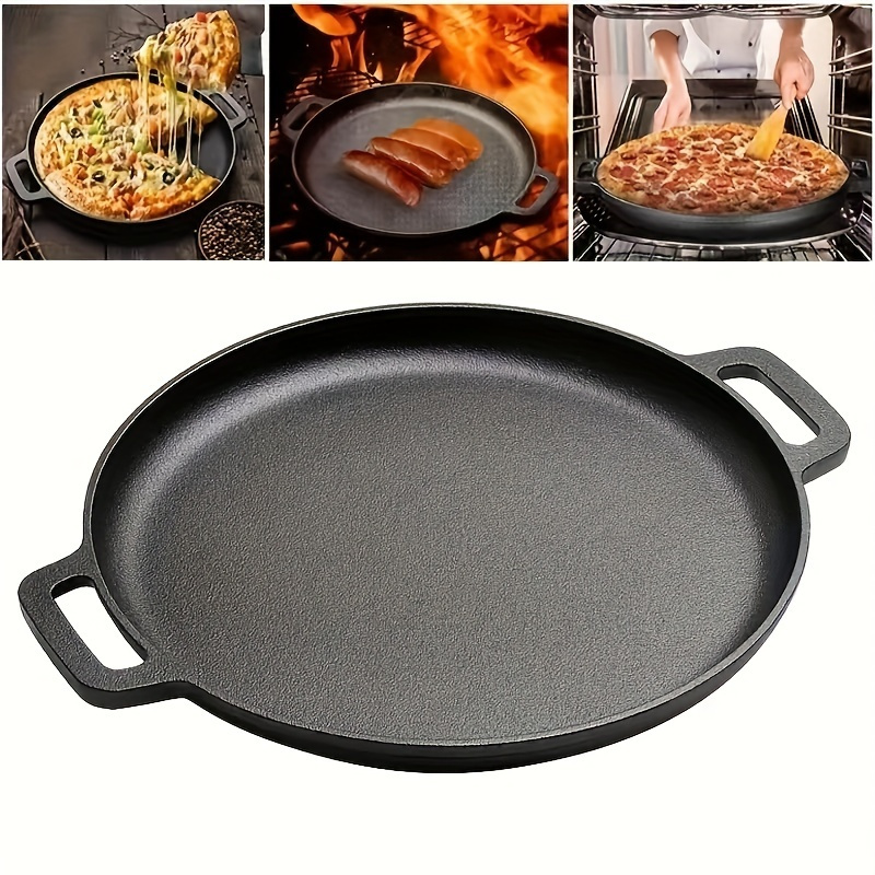 Premium Cast Iron Pizza Pan Round Non stick Perfect Crisp - Temu